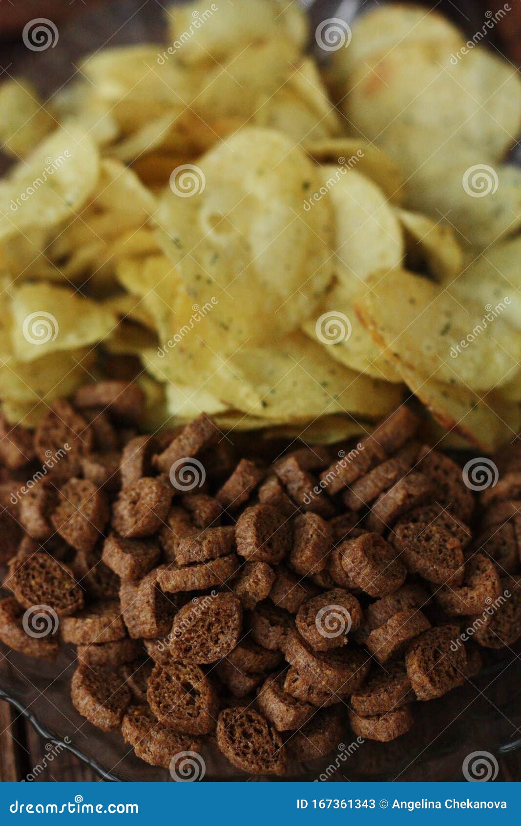 Chips and Crackers on the Table Macro Stock Image - Image of potatoes ...