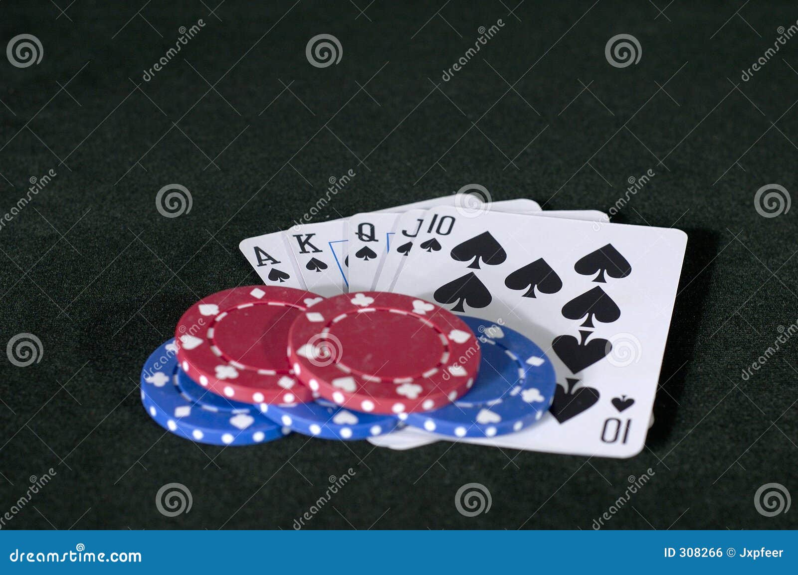 Chips and Flush stock photo. Image of jack, king, cards - 308266