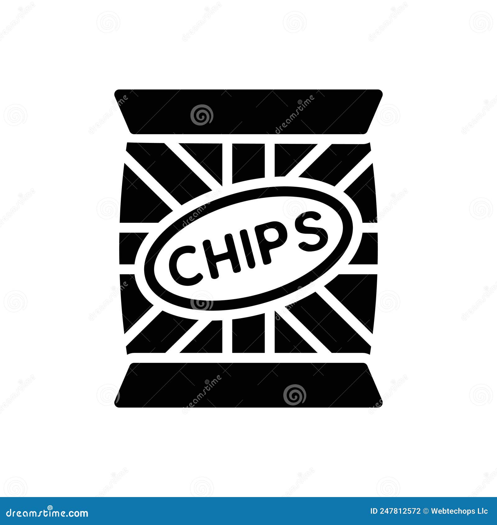 Black Solid Icon for Chips, Crisp and Snacks Stock Vector ...