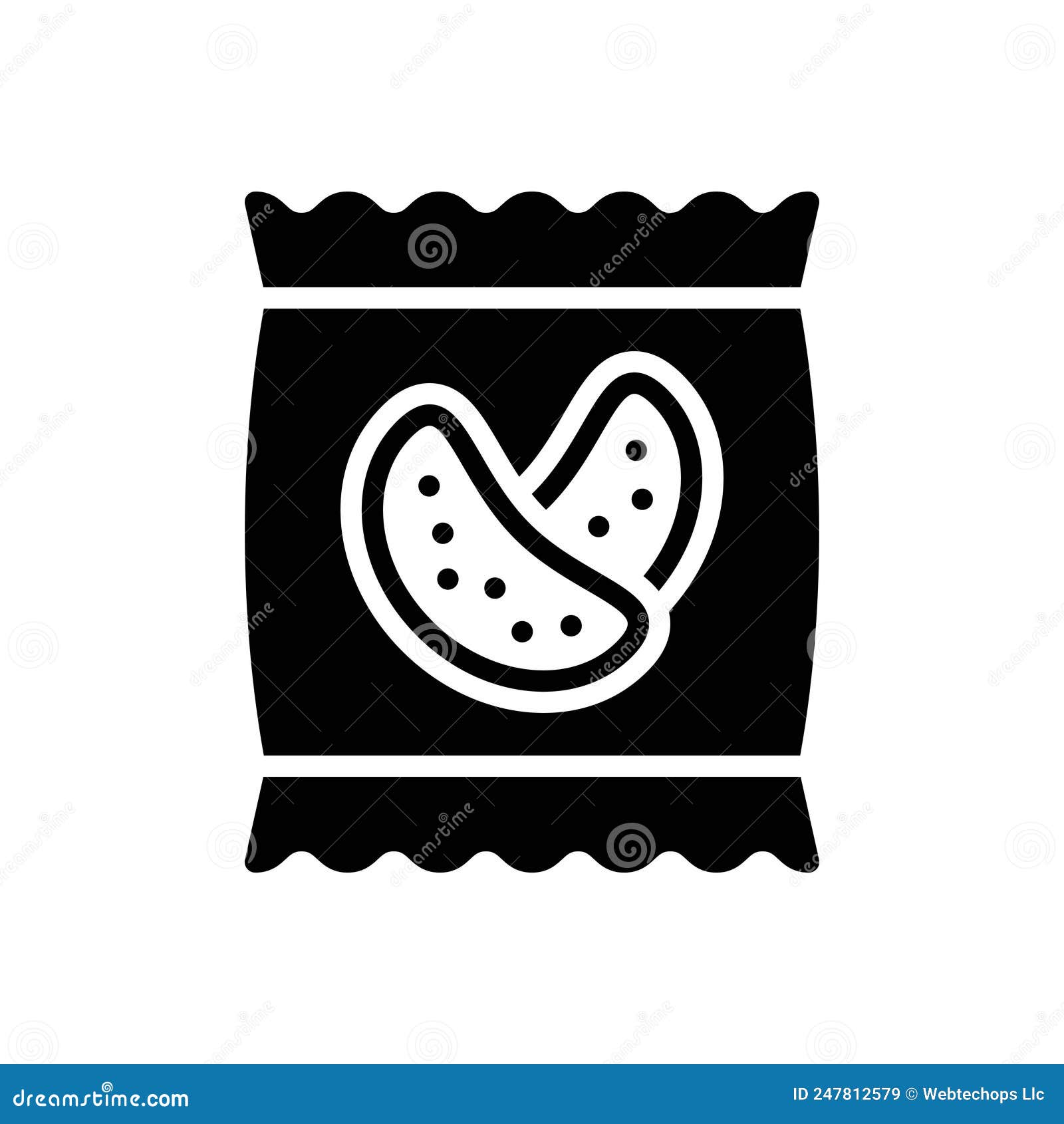 Black Solid Icon for Chips, Crisp and Snacks Stock Vector ...