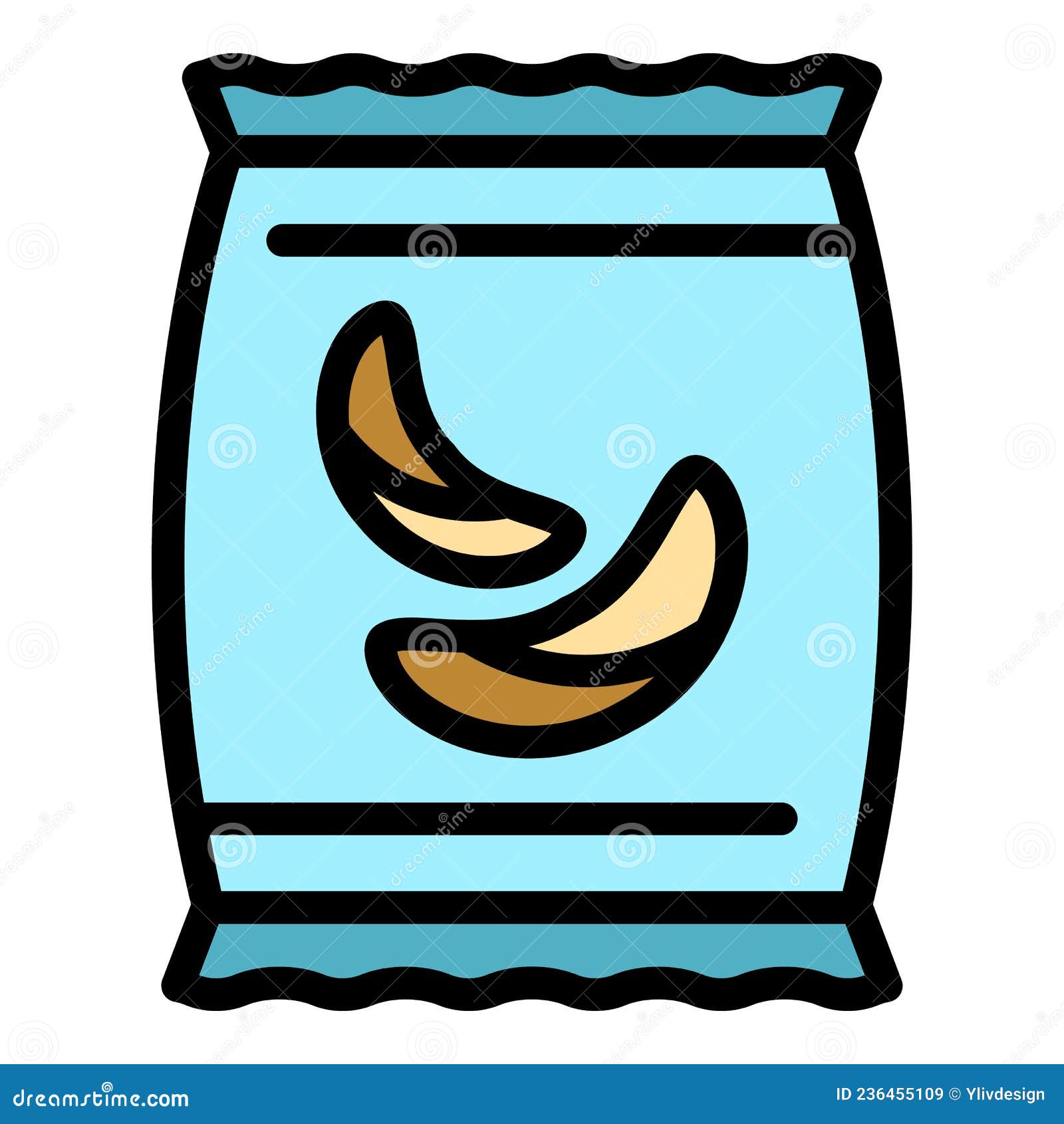 Chips Pack Icon Color Outline Vector Stock Vector - Illustration of ...