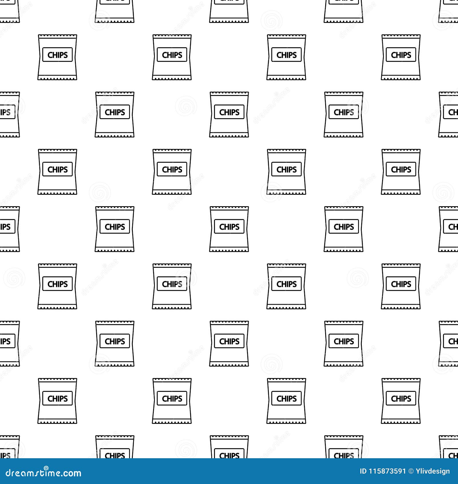 Chips Pattern Vector Seamless Stock Vector - Illustration of food ...