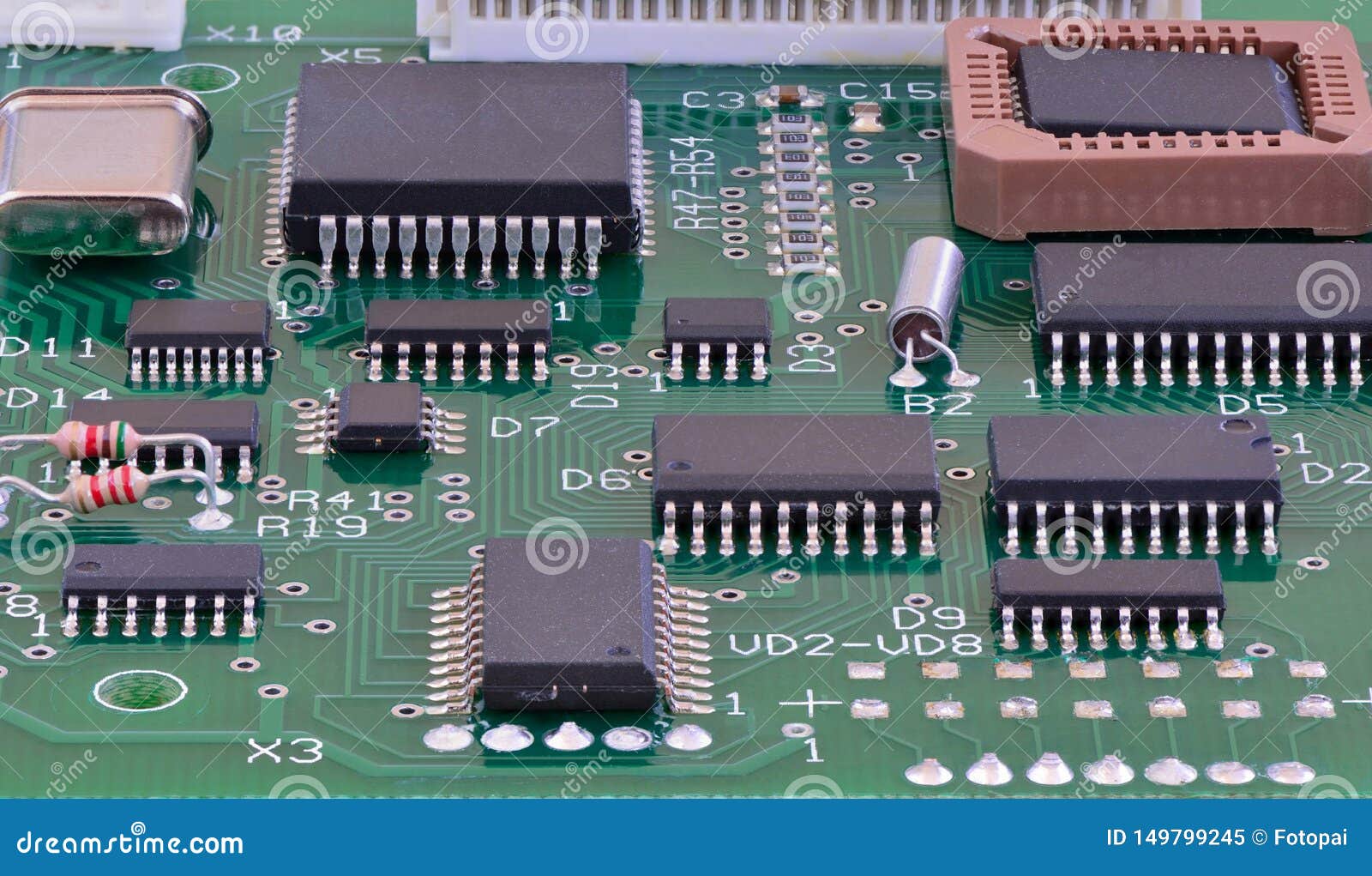 Chips on the PCB stock image. Image of electrical, data - 149799245