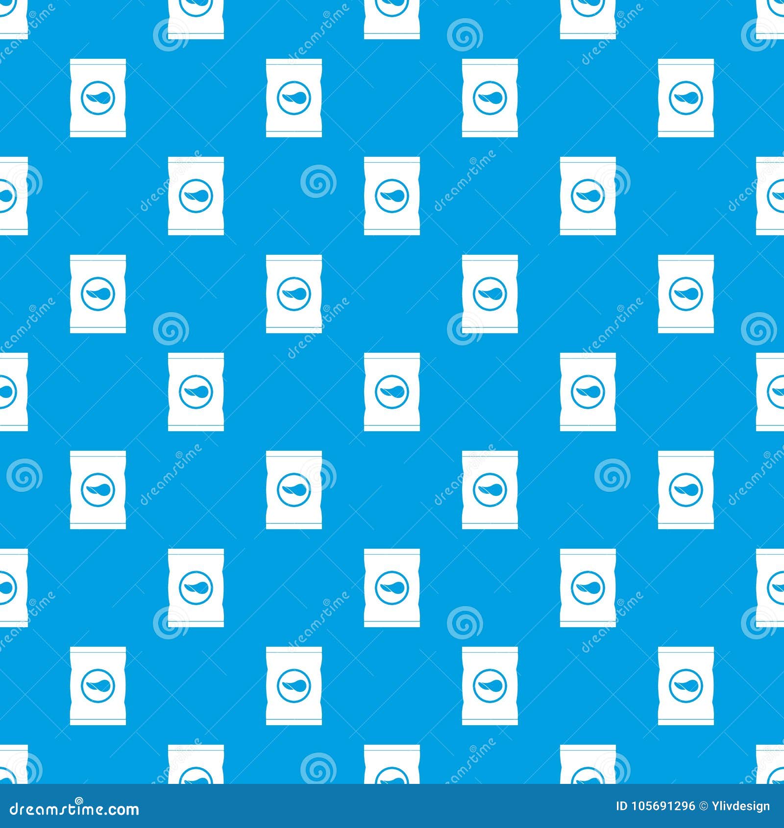 Chips Plastic Bag Pattern Seamless Blue Stock Vector - Illustration of ...