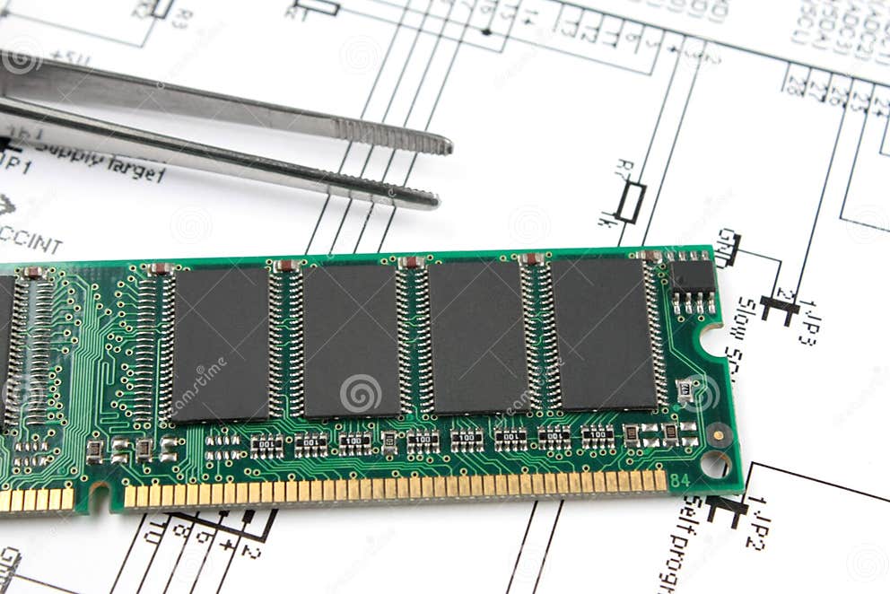 Chips on Printed Circuit Board Stock Image - Image of components ...