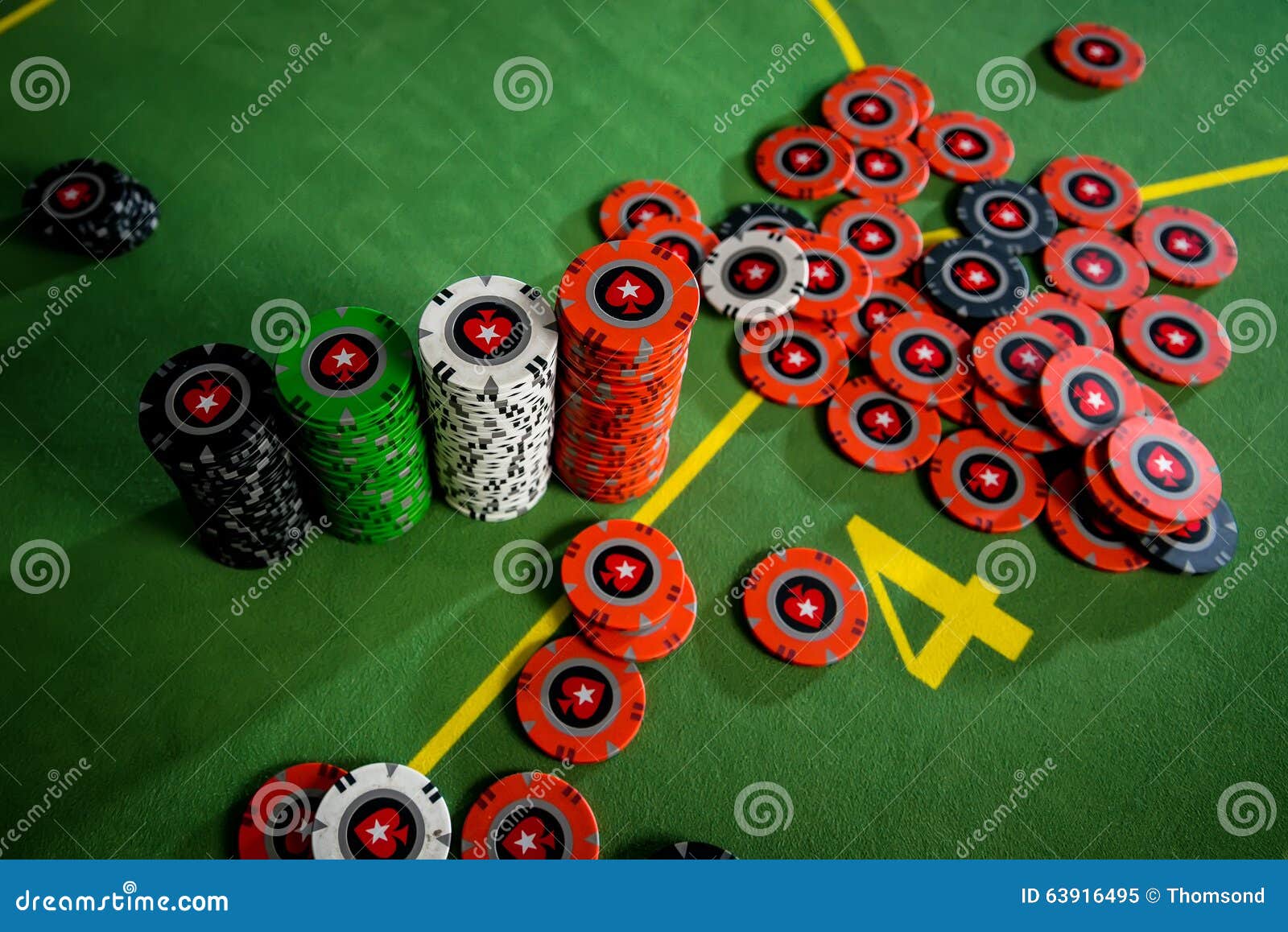 The chips scattered poker stock image. Image of gambling - 63916495