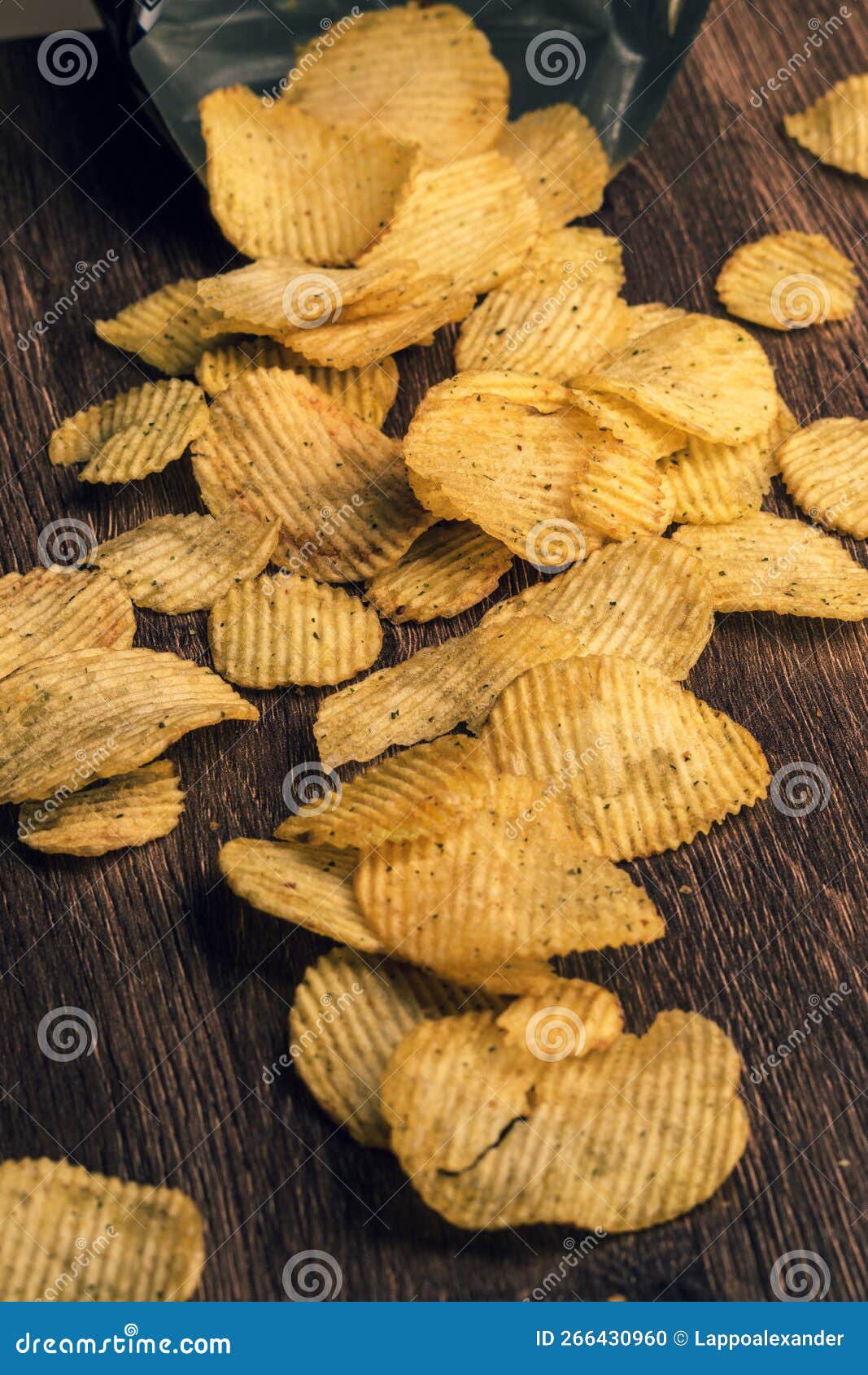 Chips Scattered on the Table Stock Photo - Image of fried, snack: 266430960