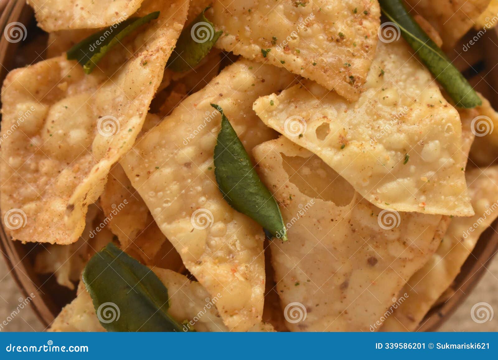 Chips and Spicy Spring Rolls are Typical Indonesian Light Snacks Stock ...