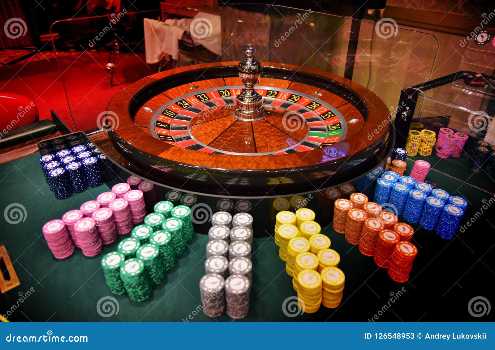 Game Chips are on the Table in the Casino Stock Image - Image of theory ...
