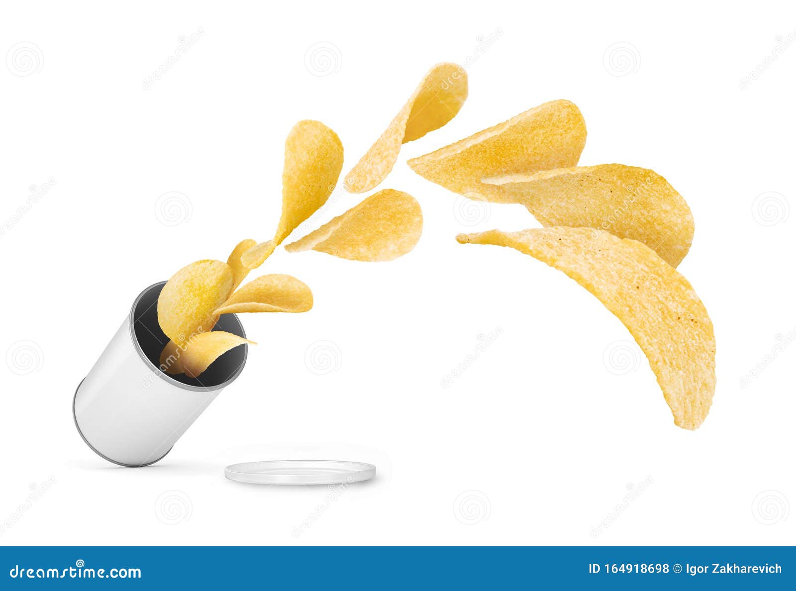 Chips in a Tube on a White Background Stock Photo - Image of blank ...