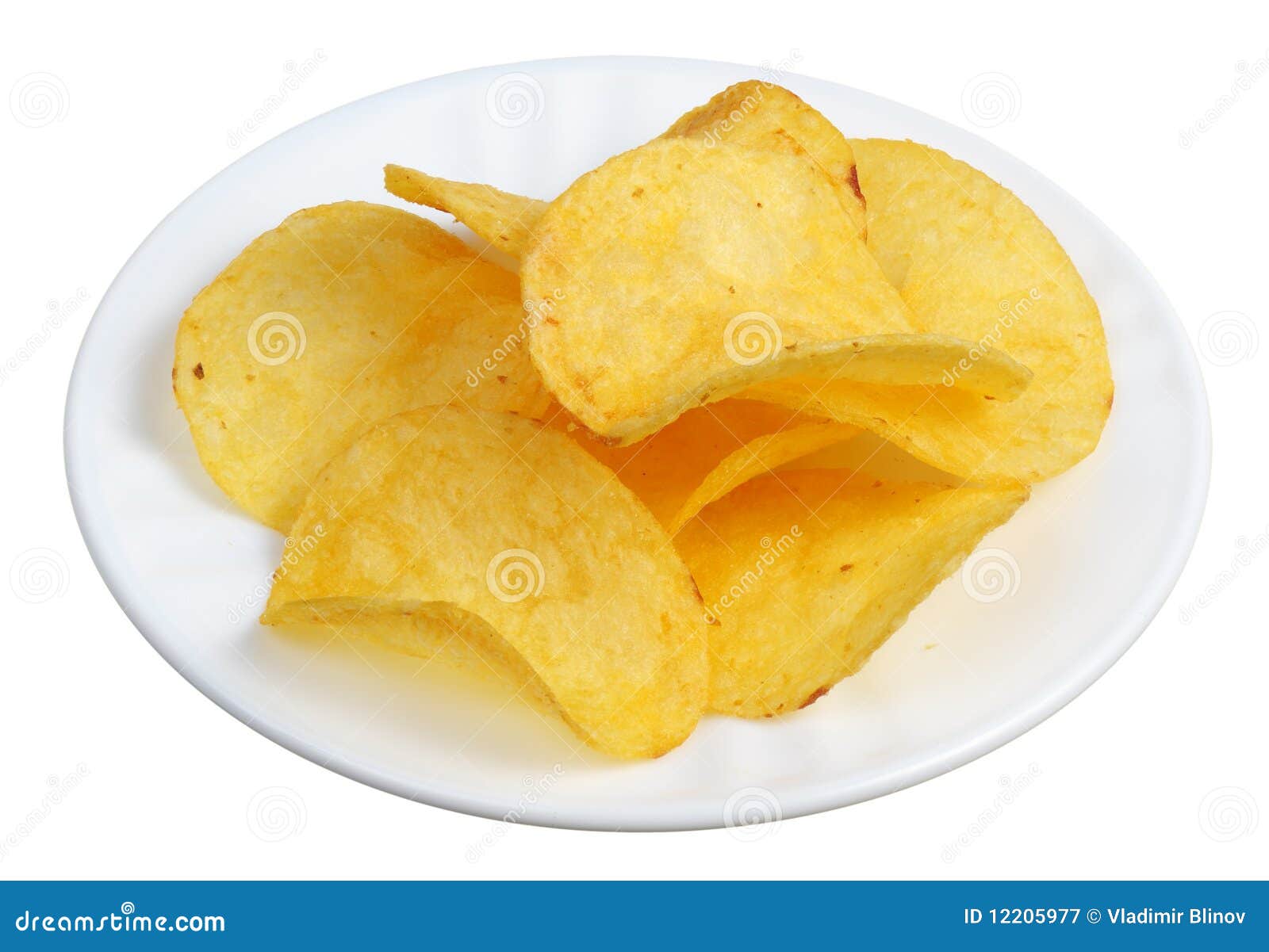 Chips in a white plate stock image. Image of refreshment - 12205977