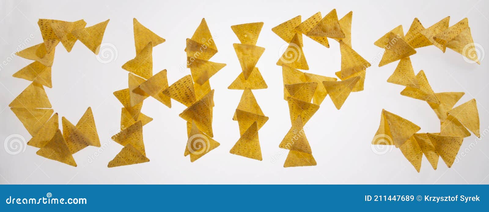 Chips Word Made Form Chips on White Stock Image - Image of meal ...