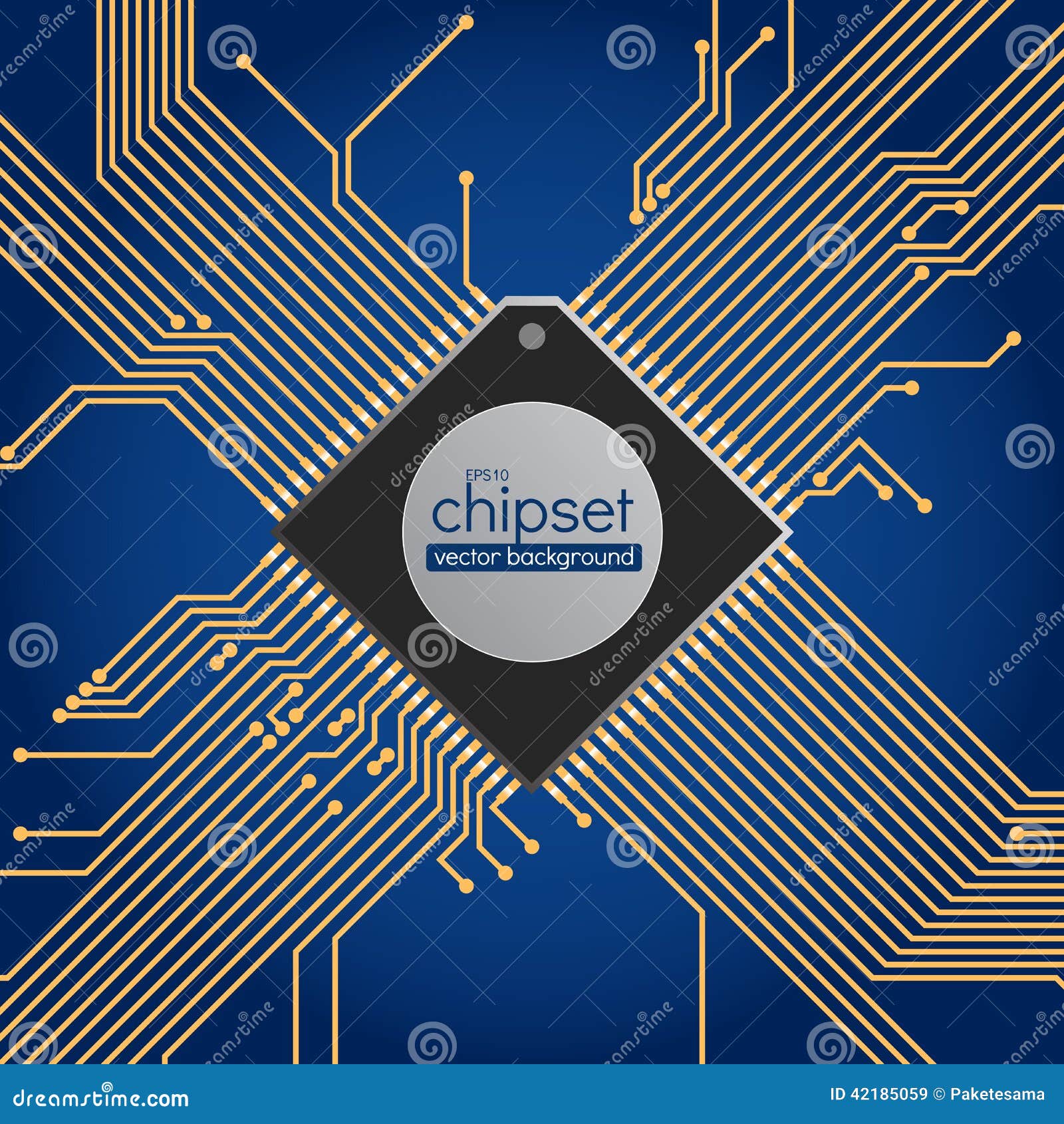 Chipset Circuit Vector Background Stock Vector - Illustration of ...