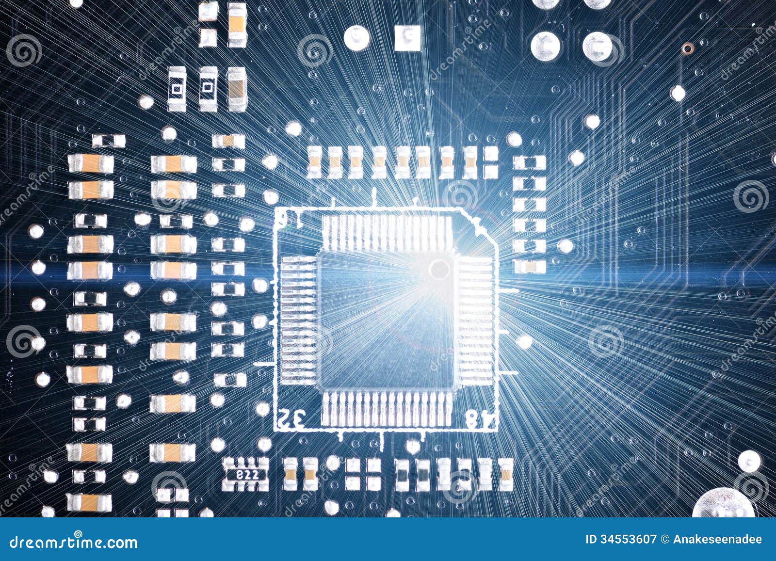 Chipset stock image. Image of chip, blue, element, circuitry - 34553607
