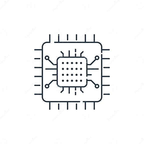 Chipset Icon Vector from Hardware and Technology Concept. Thin Line ...