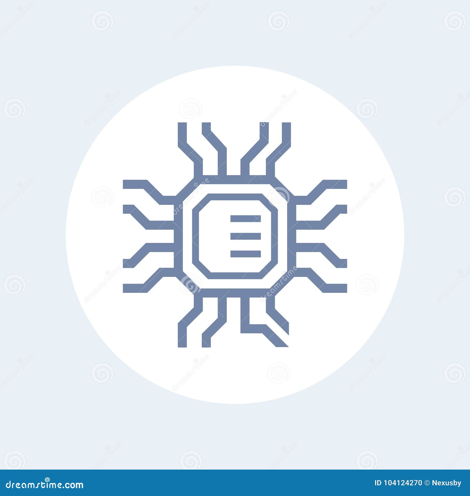 Chipset, Microchip, Electronic Circuit Icon Stock Vector - Illustration ...