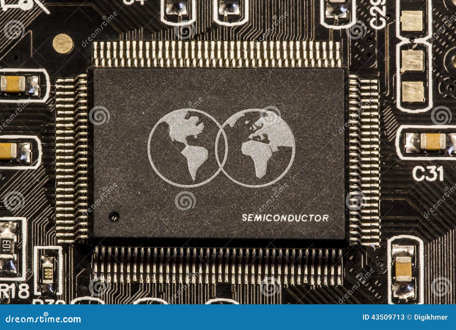 Chipset Ruling - World Master Stock Image - Image of semiconductor ...
