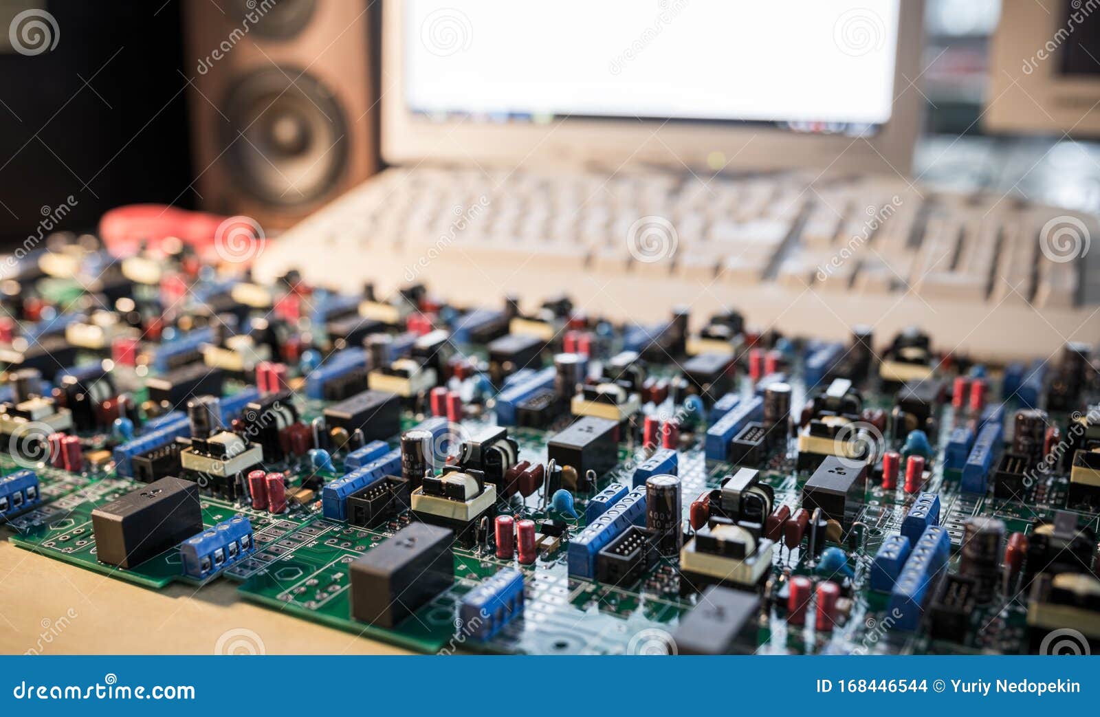 Chipset on Table with Computer Stock Photo - Image of component, card ...