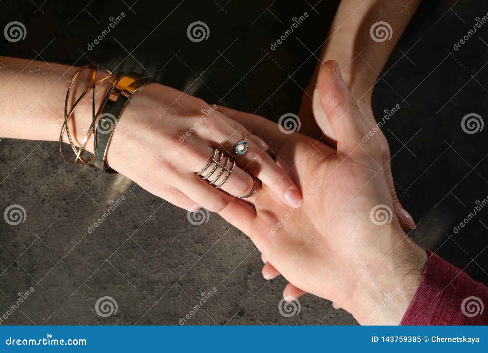 Chiromancer Reading Lines on Man`s Palm at Table Stock Image - Image of ...