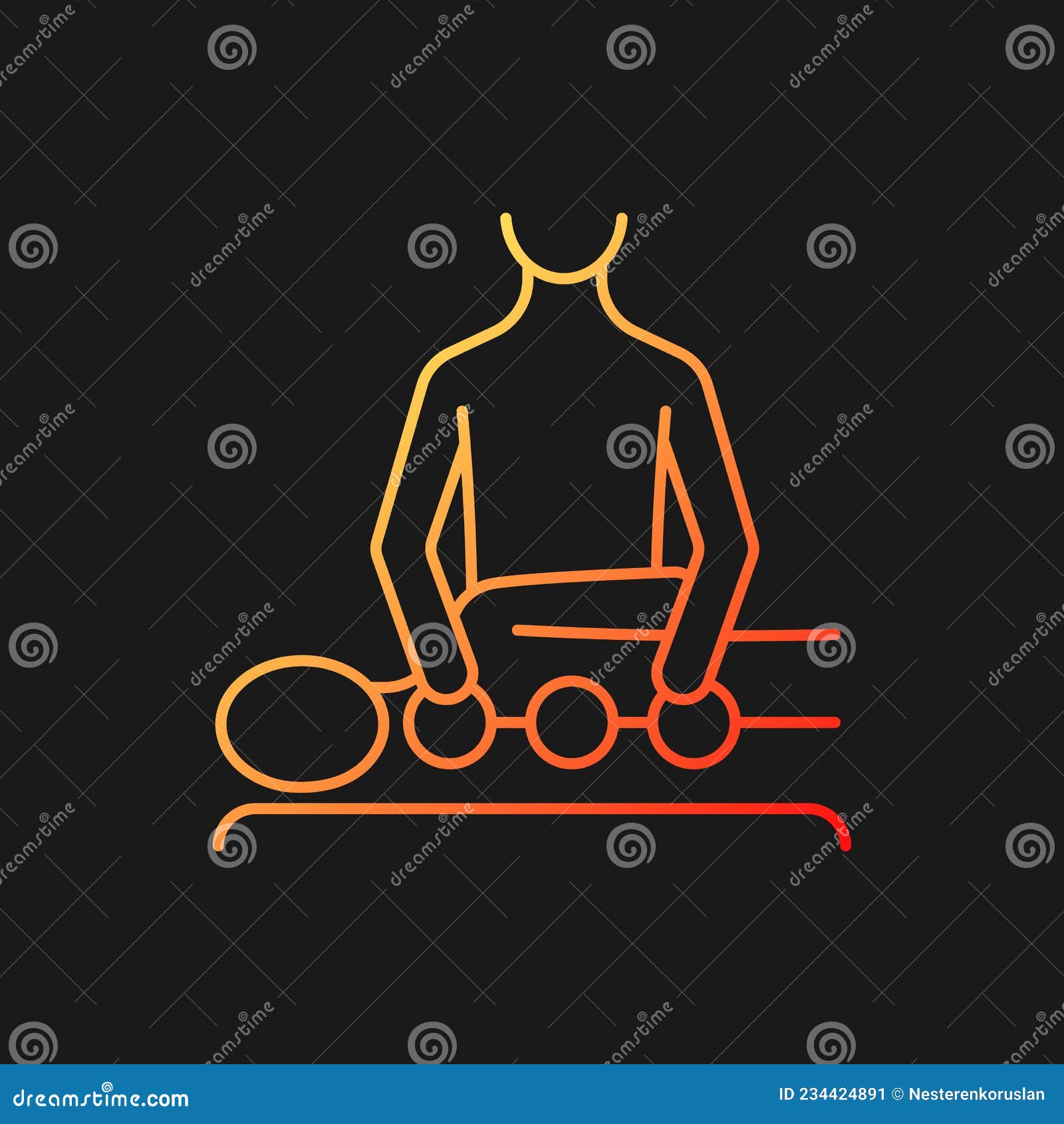 Chiropractic Care Gradient Vector Icon for Dark Theme Stock Vector - Illustration of thin ...