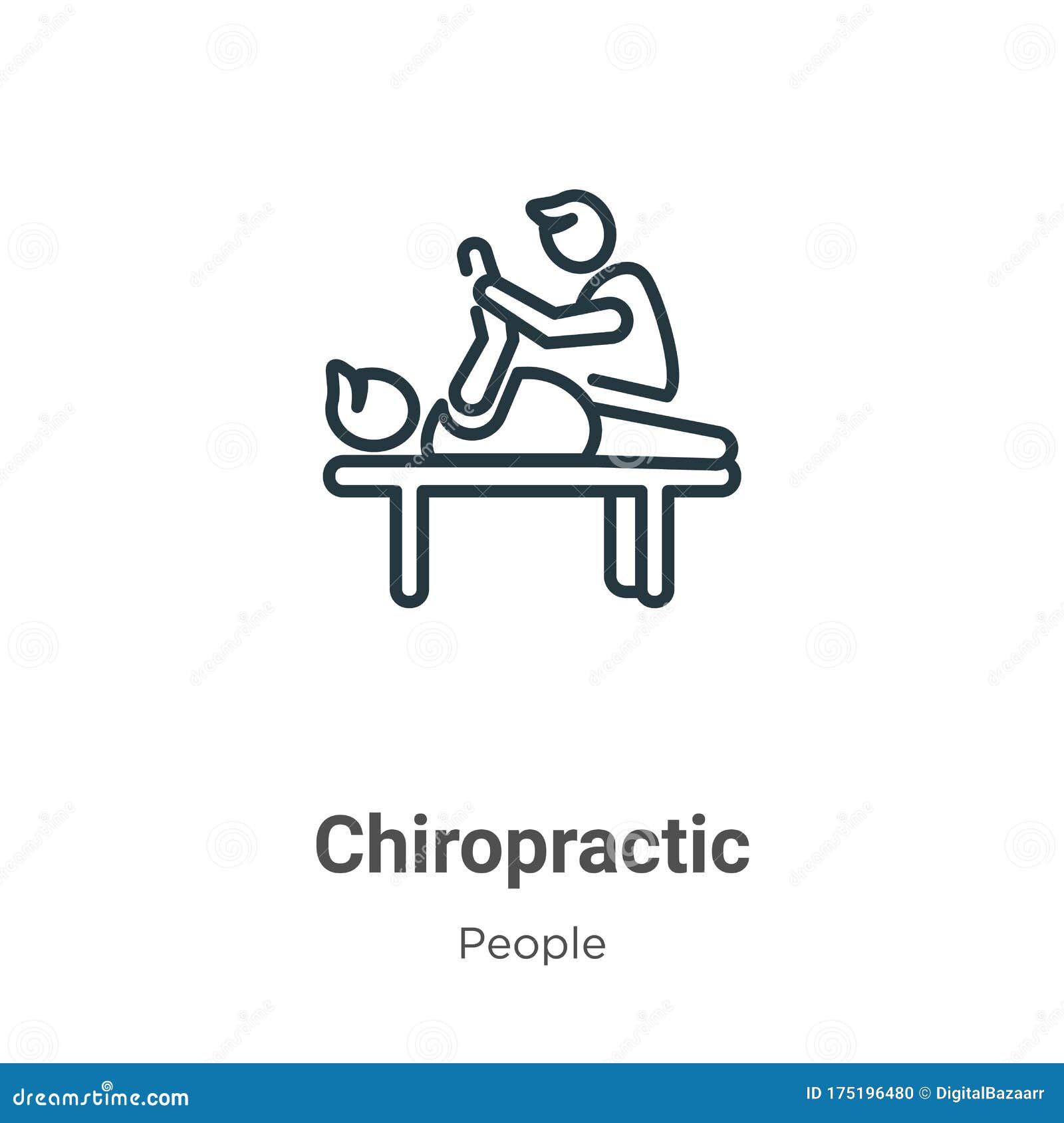 Chiropractic Outline Vector Icon. Thin Line Black Chiropractic Icon ...