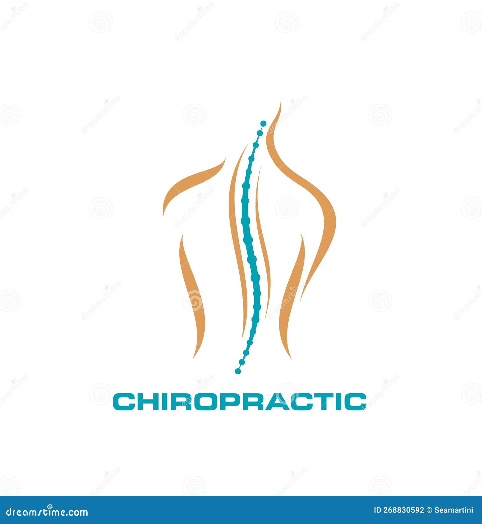 Chiropractic Massage Spine Health Icon Or Emblem Stock Vector