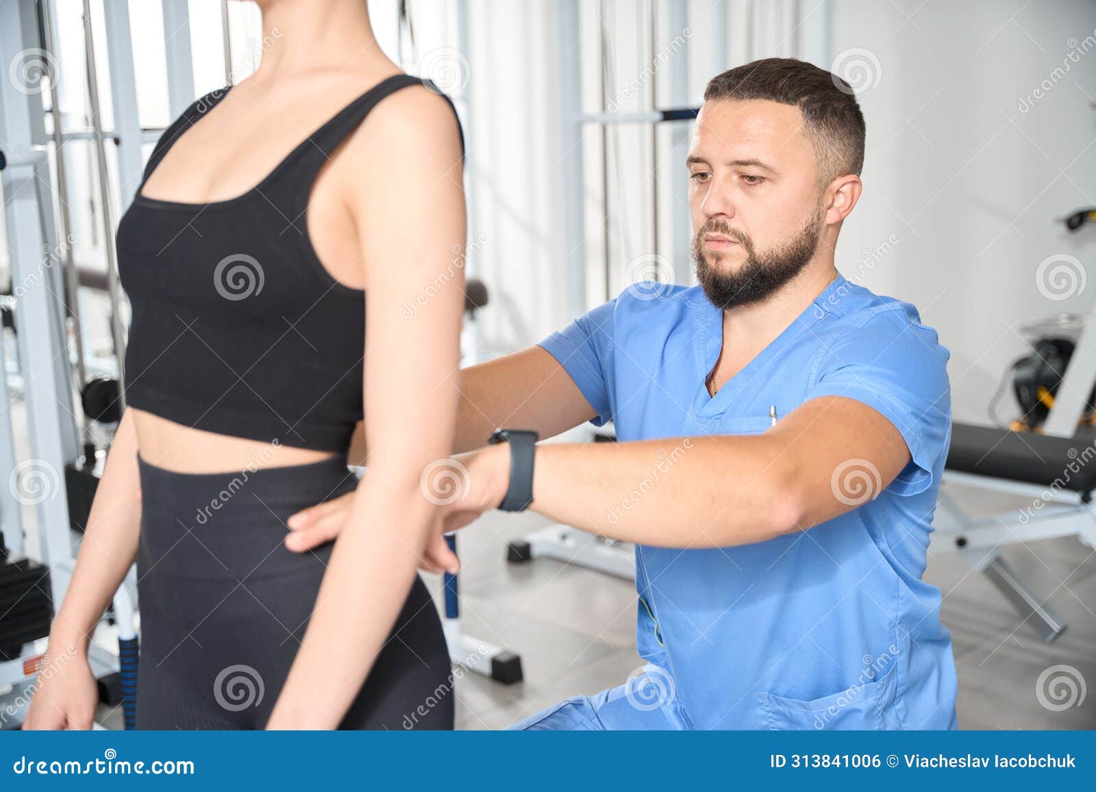 Chiropractor Forms Correct Posture for a Young Patient Stock Photo ...