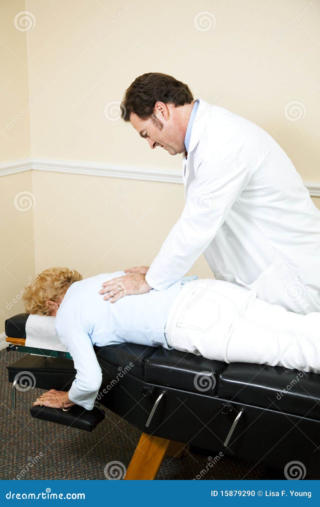 Chiropractor Manipulating Spine Stock Photo - Image of care ...
