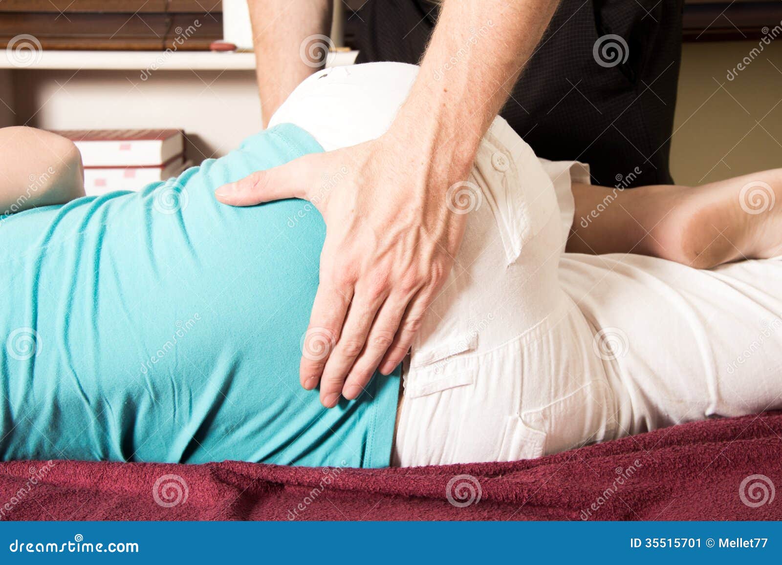 Chiropractor Massage Patient Lower Back ,spin Stock Image - Image of ...