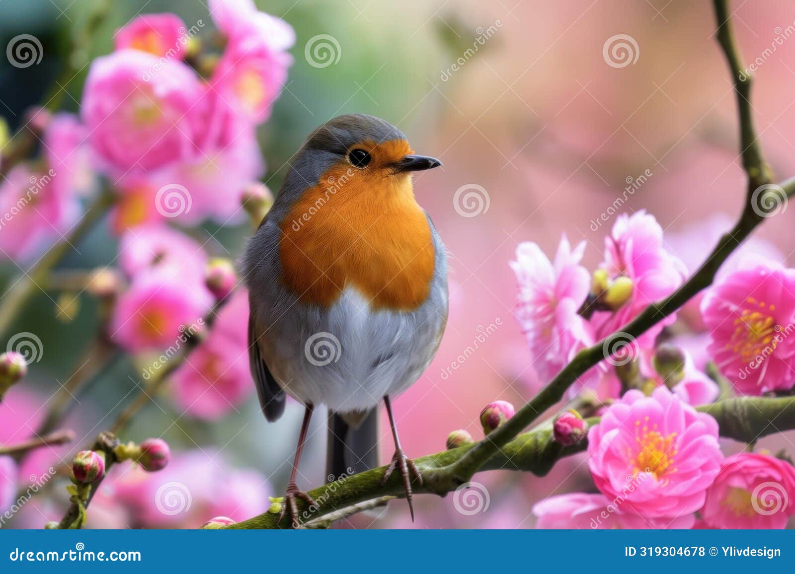 Chirpy Birds Tree Branch Nature. Generate Ai Stock Photo - Image of ...