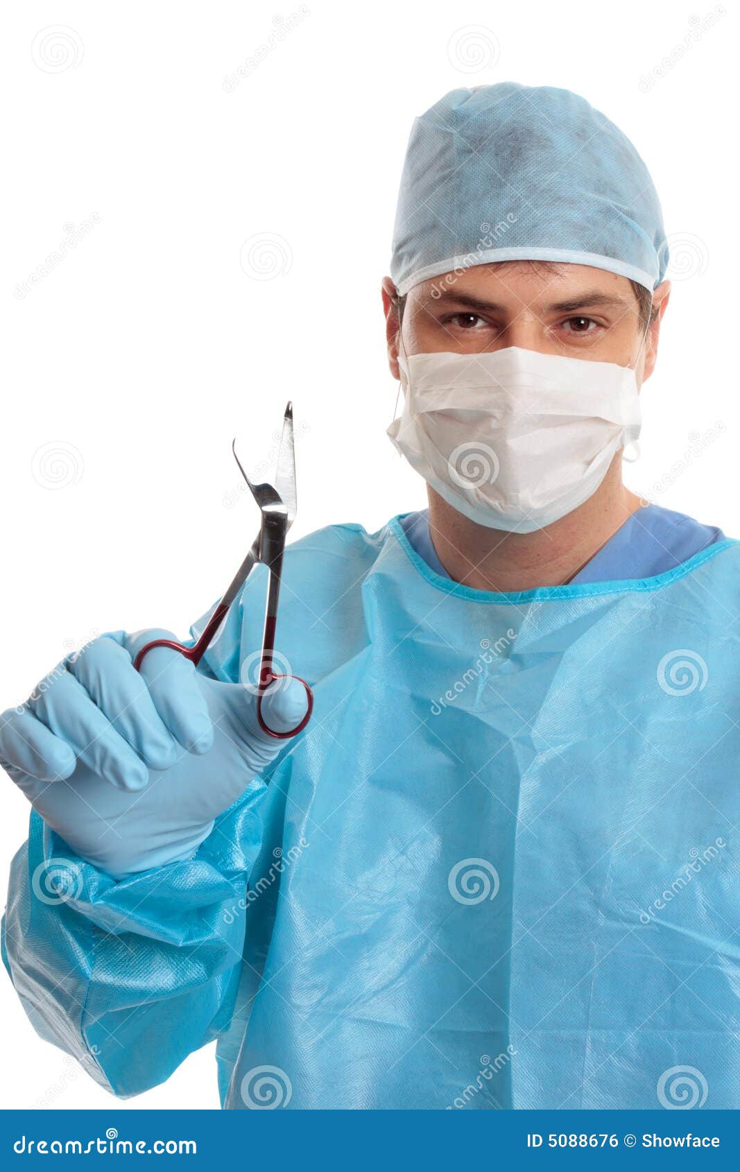 Chirurg Mit Chirurgischen Scheren Stockfoto - Bild von ausschnitt ...