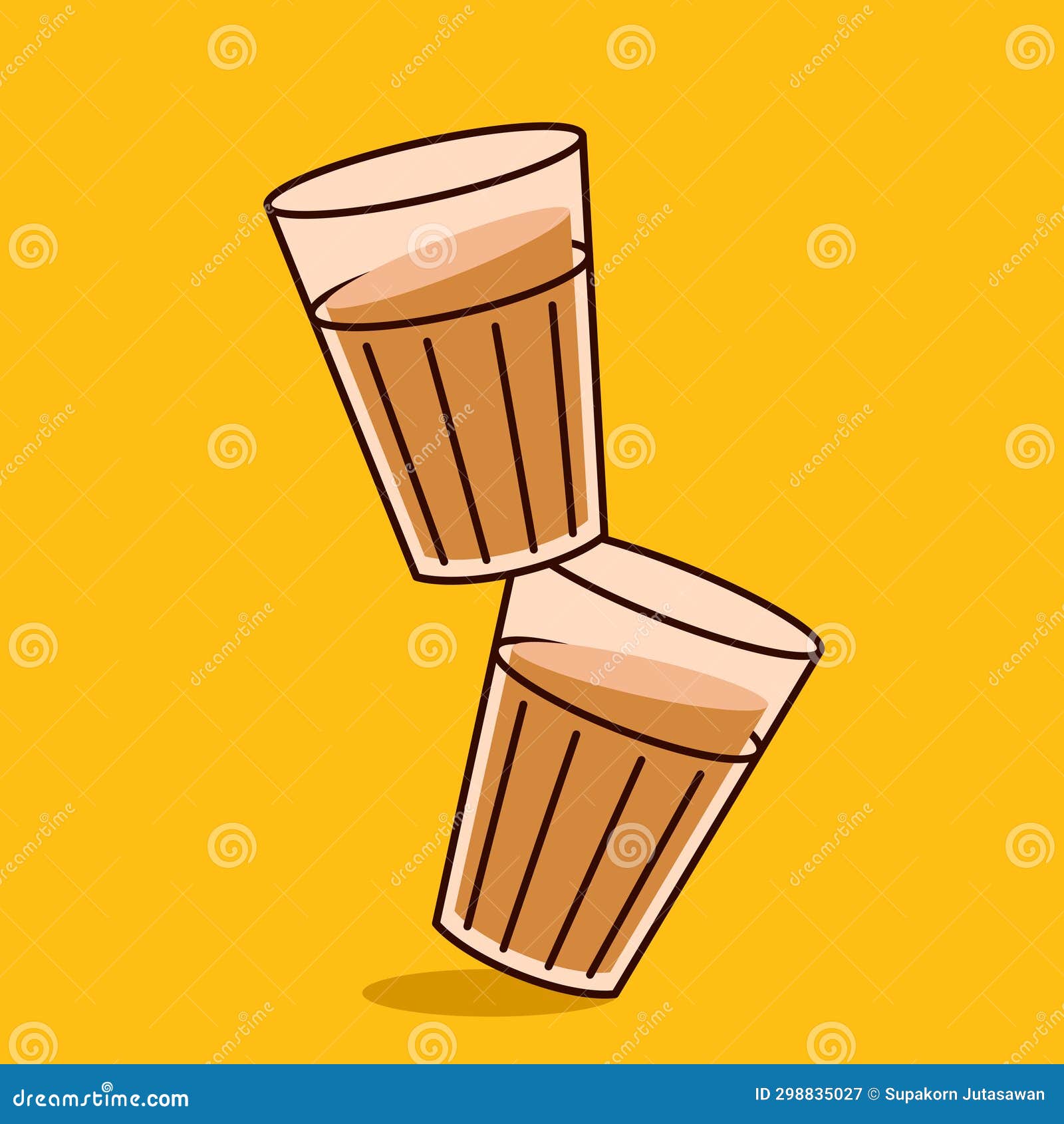 Chai Logo Design. Karak Milk Chai Illustration on Organic Background ...