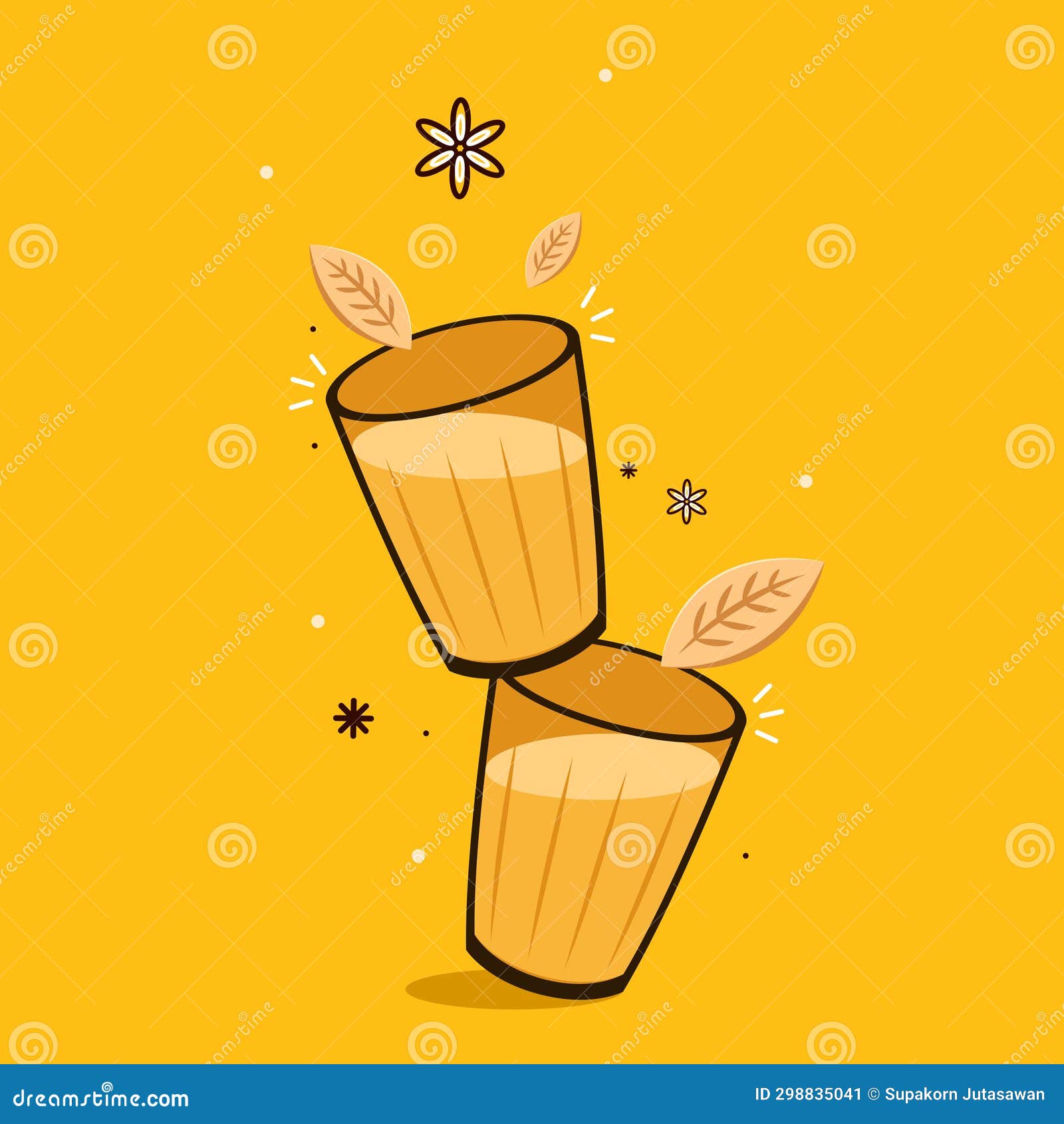 Chai Logo Design. Karak Milk Chai Illustration On Organic Background ...
