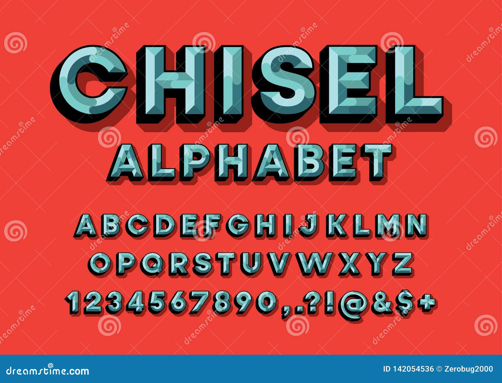 Chisel Font Stock Vector Illustration Of Design Text 142054536