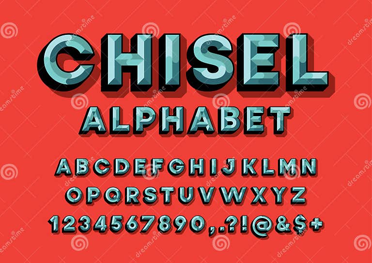 Chisel font stock vector. Illustration of design, text - 142054536