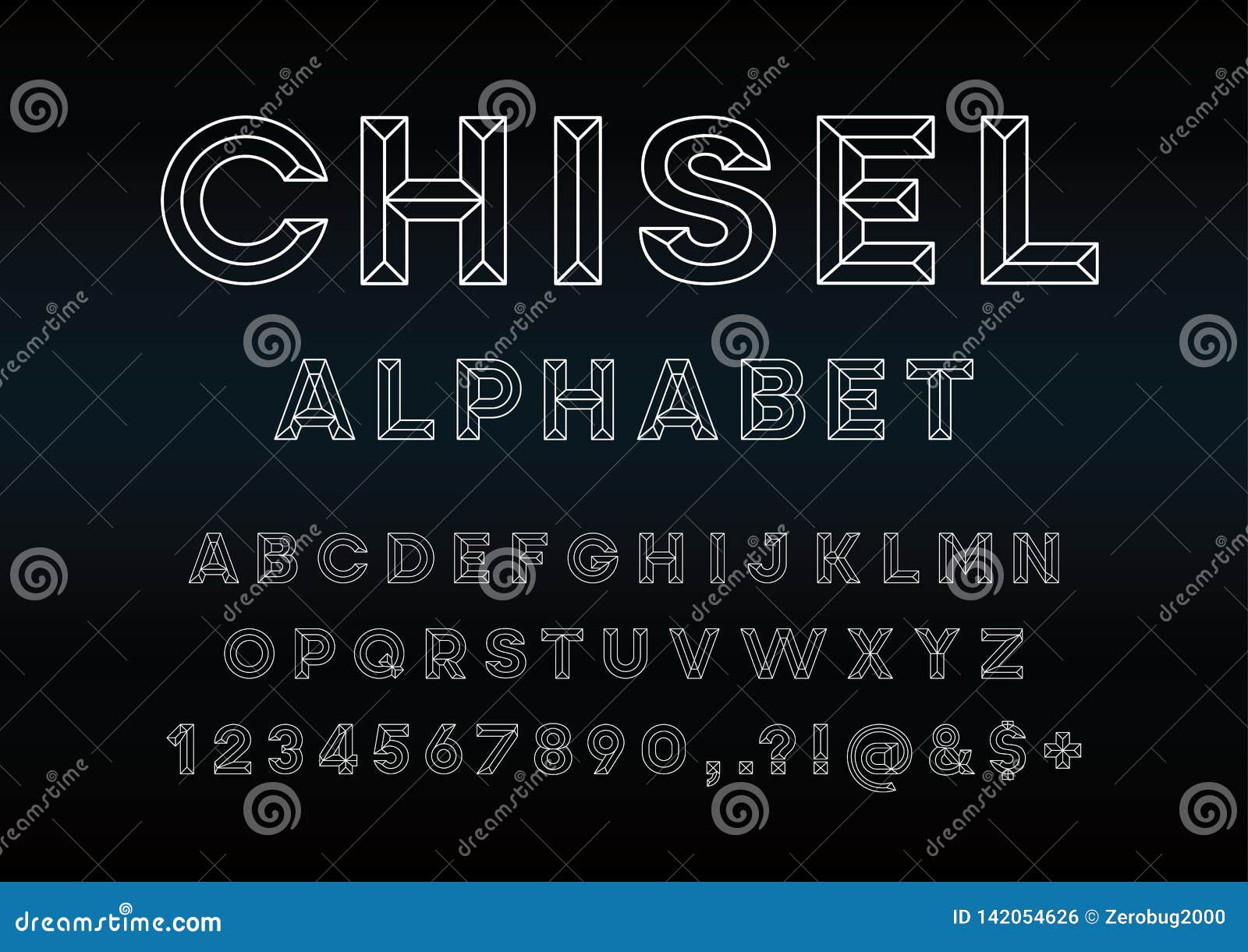 Chisel Font Stock Vector Illustration Of Effect Alphabetical 142054626