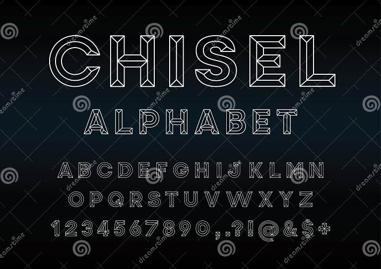 Chisel font stock vector. Illustration of effect, alphabetical - 142054626