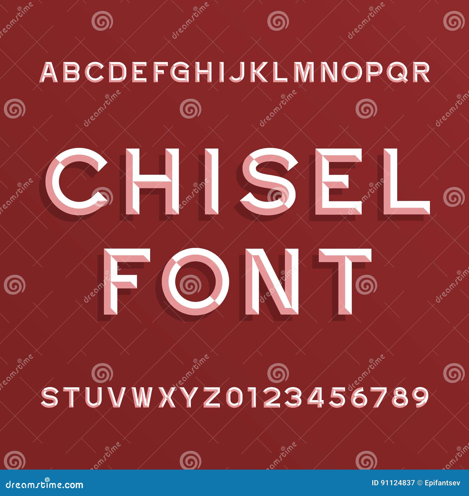 Chisel Alphabet Vector Font. Type Letters and Numbers Stock Vector ...