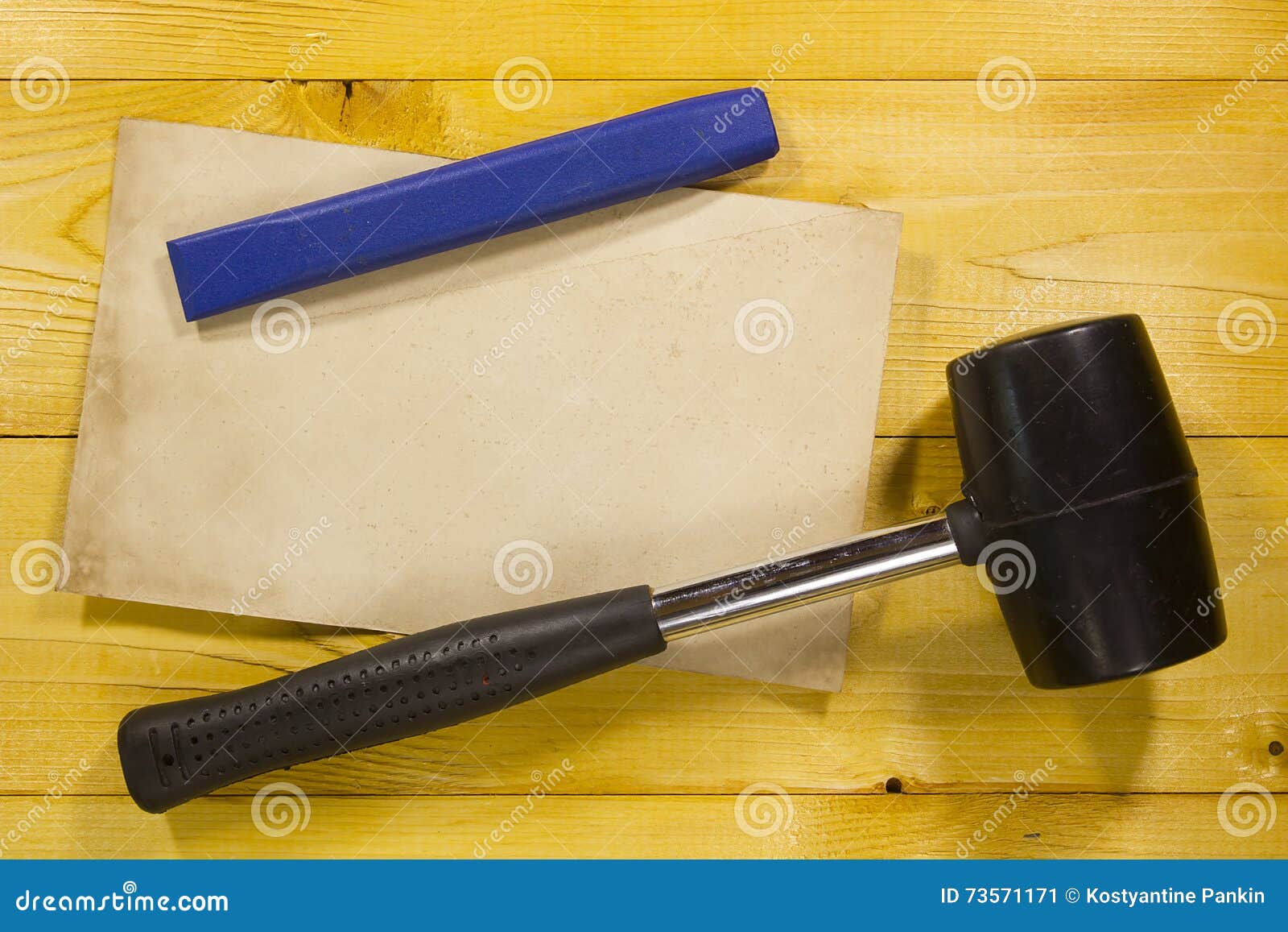 Chisel and Black Rubber Hammer Stock Image - Image of tools, bits: 73571171