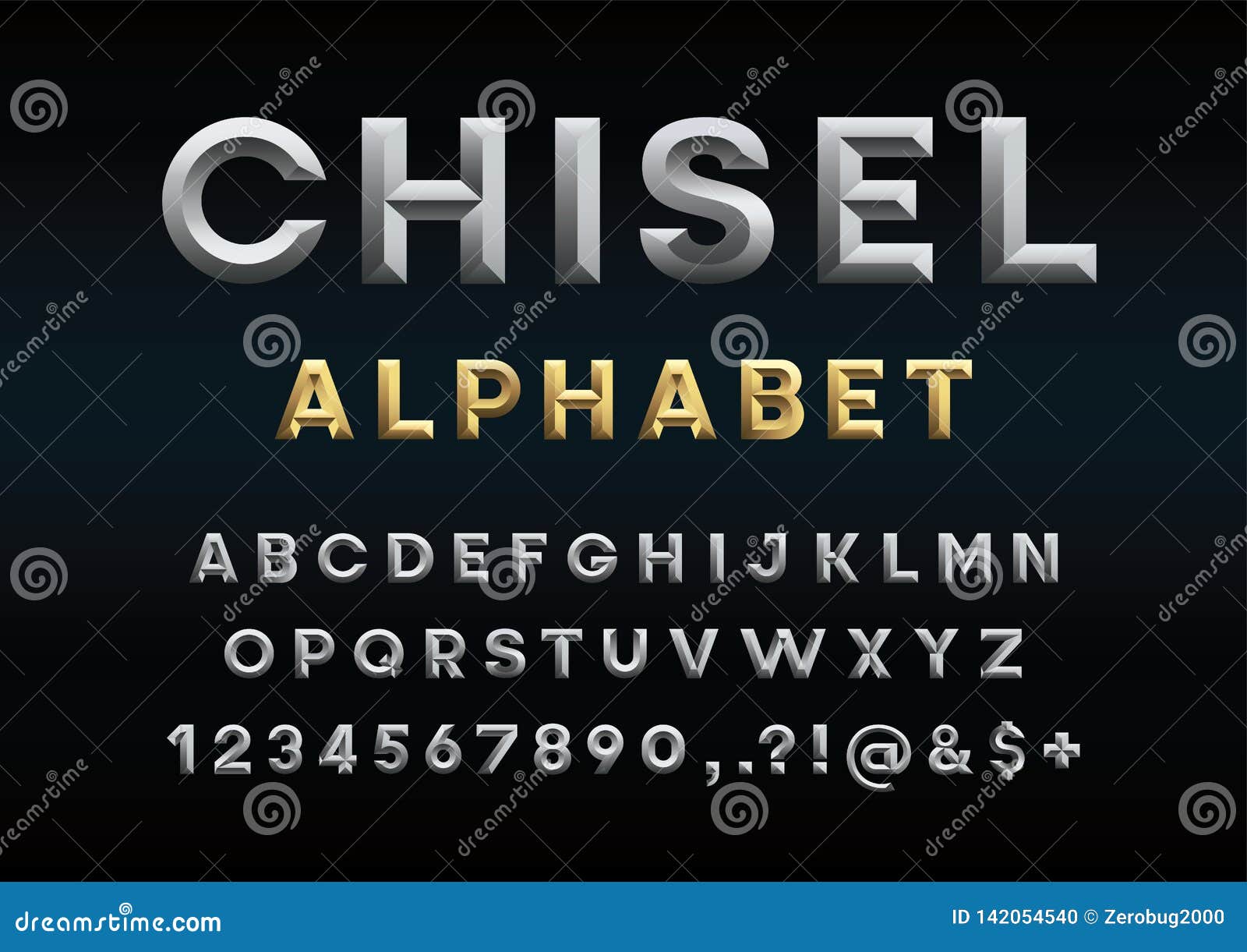 Chisel font stock vector. Illustration of poster, font - 142054540