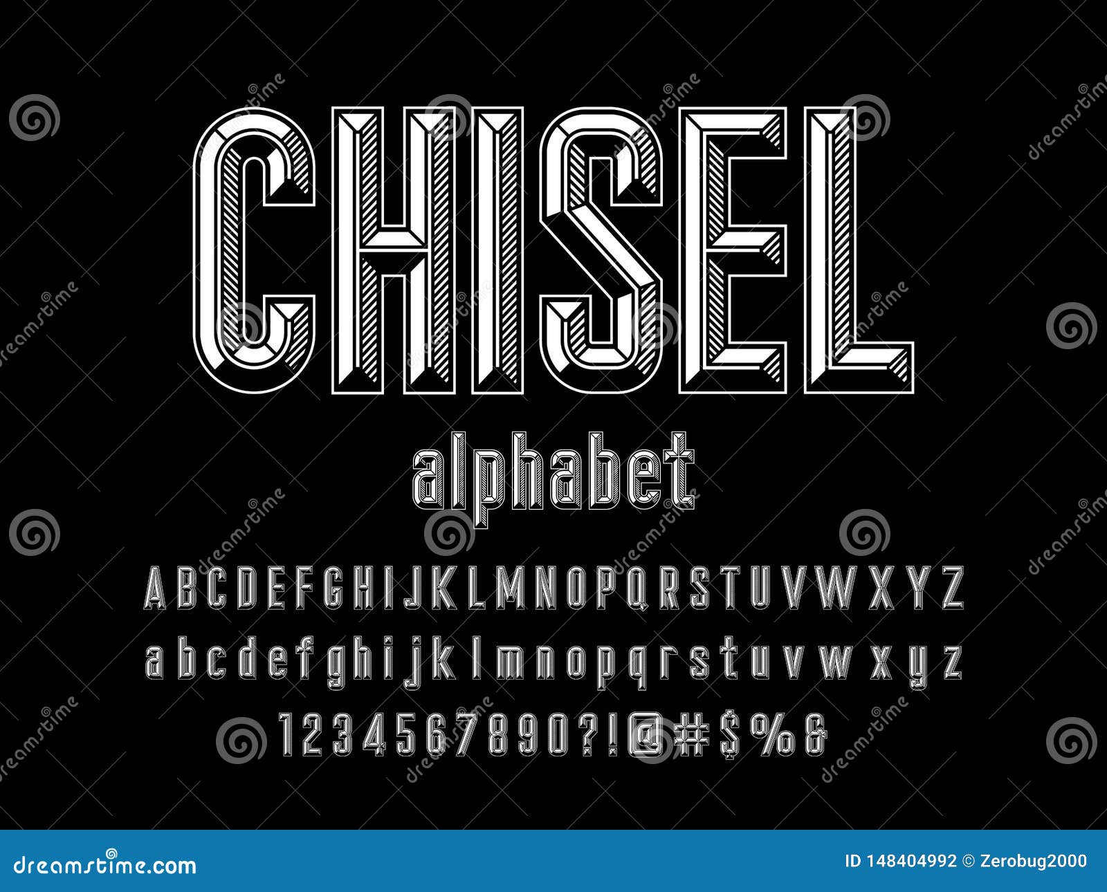 Chisel font stock vector. Illustration of poster, element - 148404992