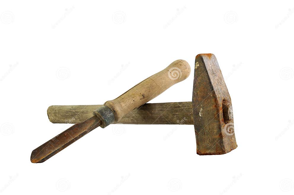 Chisel and hammer stock photo. Image of craftsman, rusty - 9319164