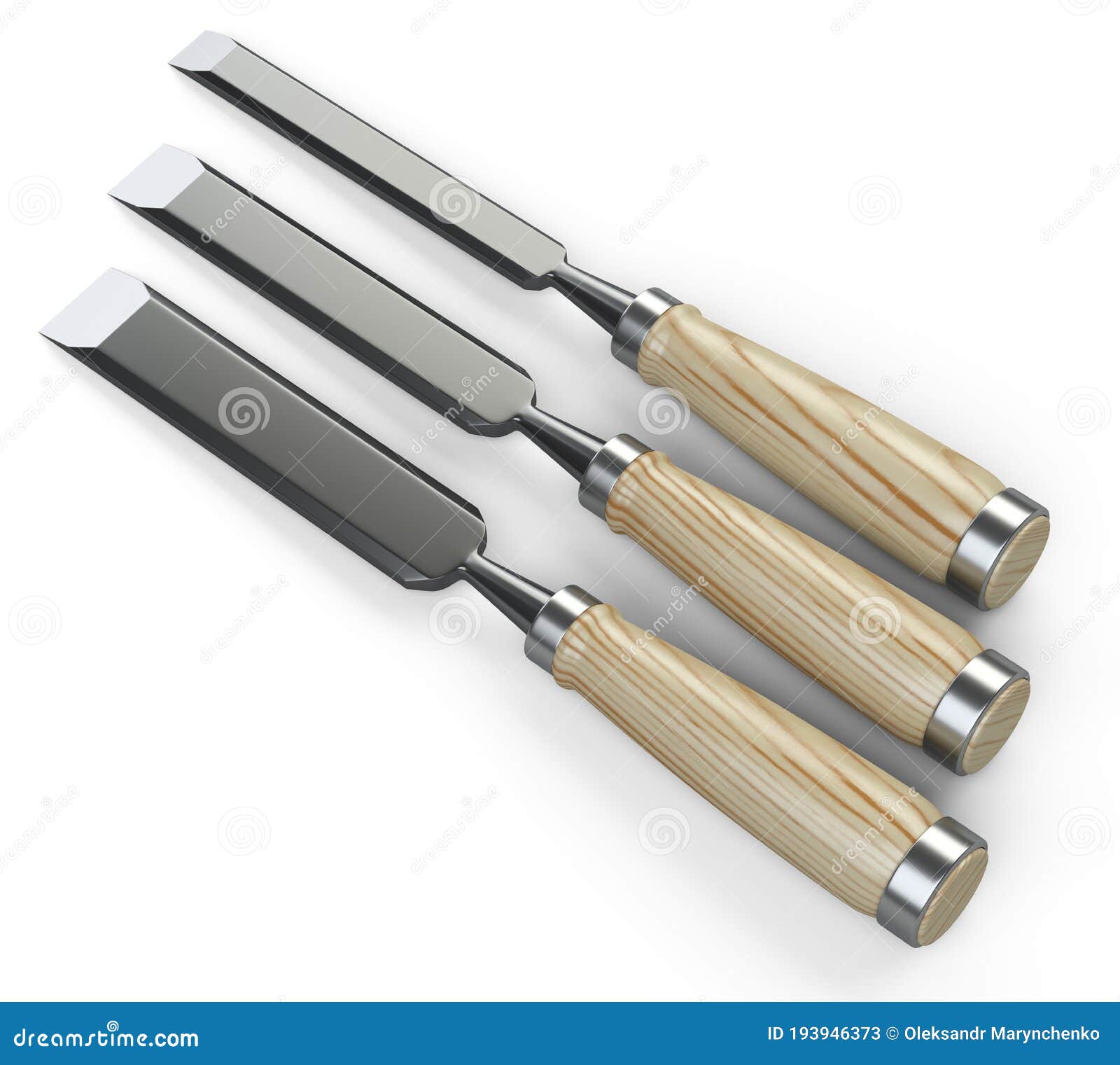 Chisel Hand Tool Set with Wooden Handles Stock Illustration ...