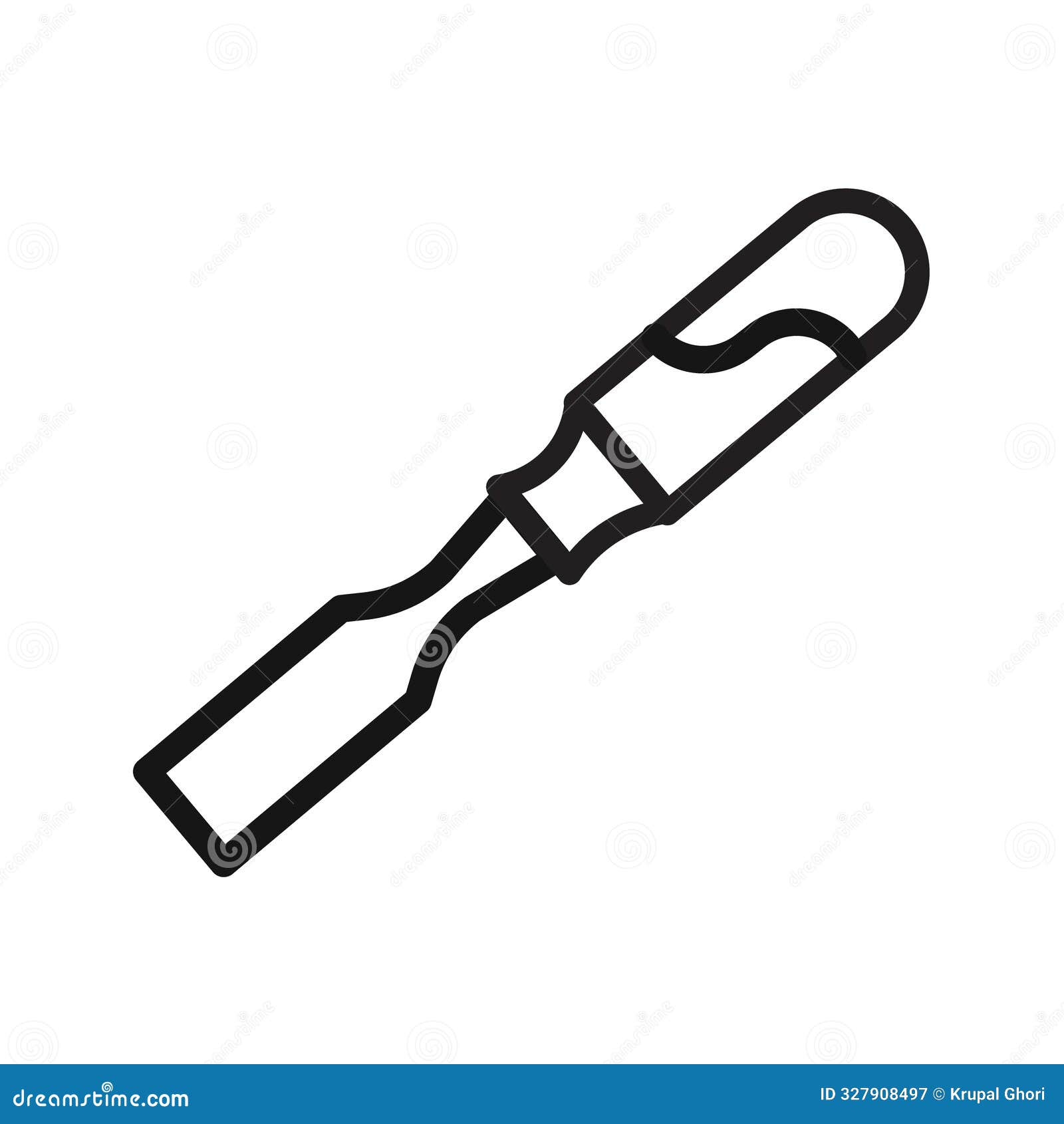 Chisel Icon Black Line Art Vector Logo 327908497