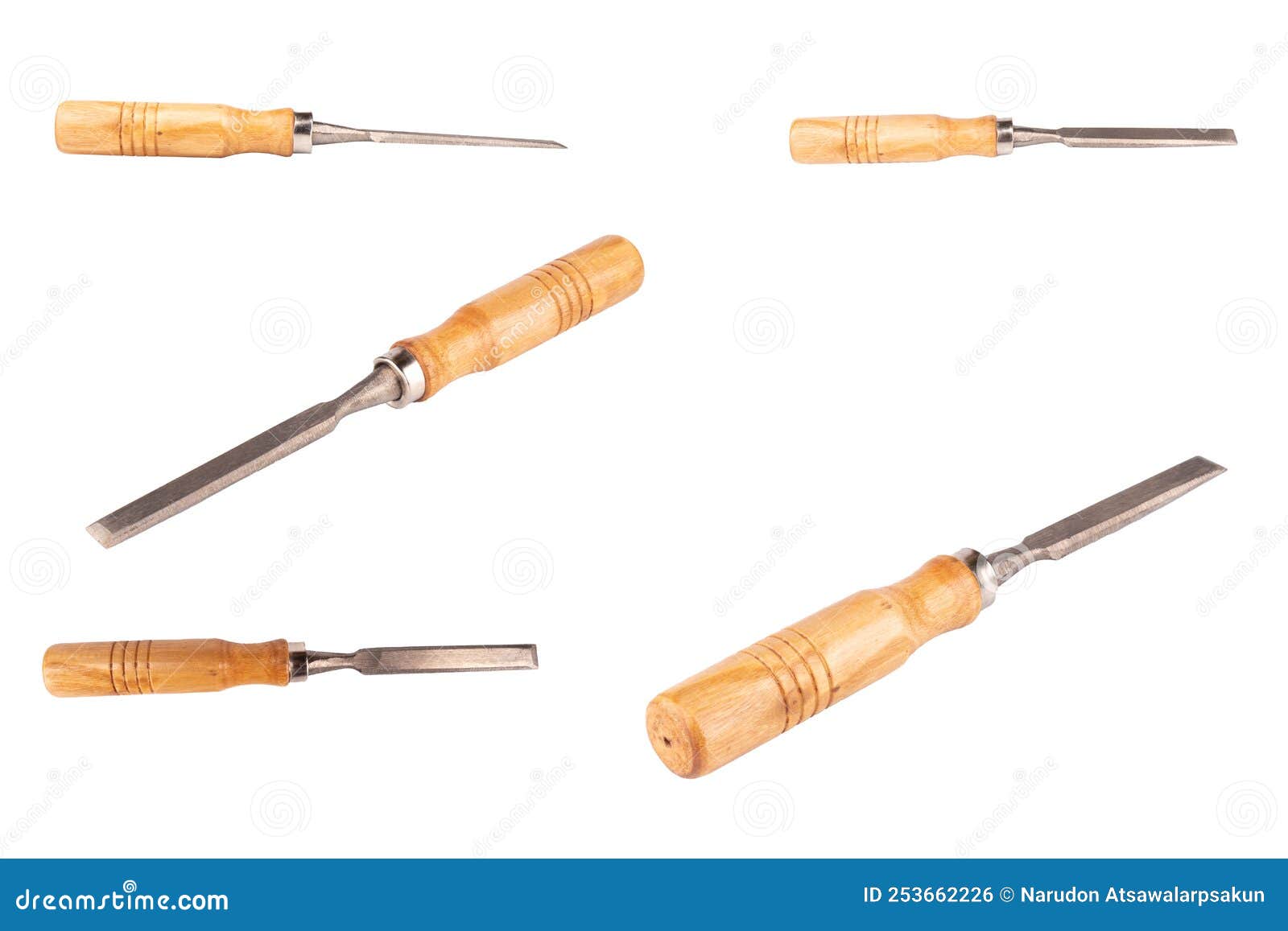 Chisel Isolated on White Background Stock Photo - Image of instrument ...