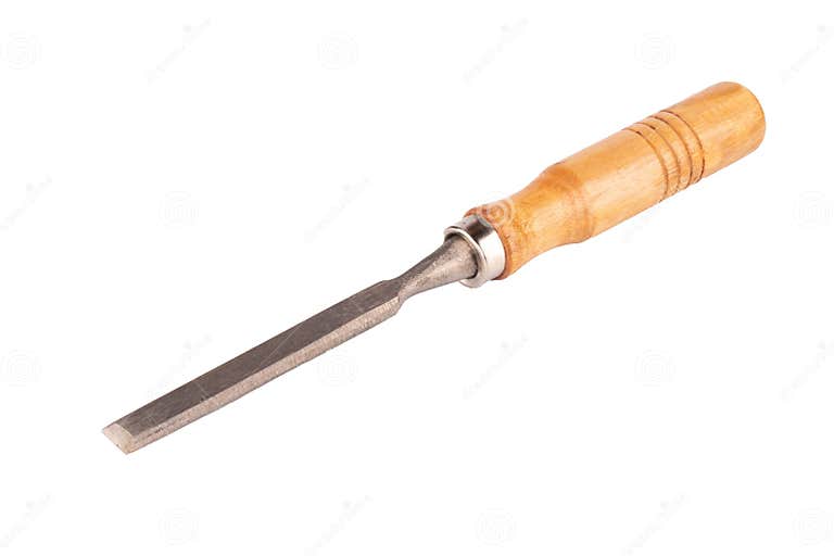 Chisel Isolated on White Background Stock Image - Image of cracked ...