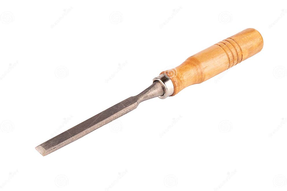 Chisel Isolated on White Background Stock Image - Image of cracked ...