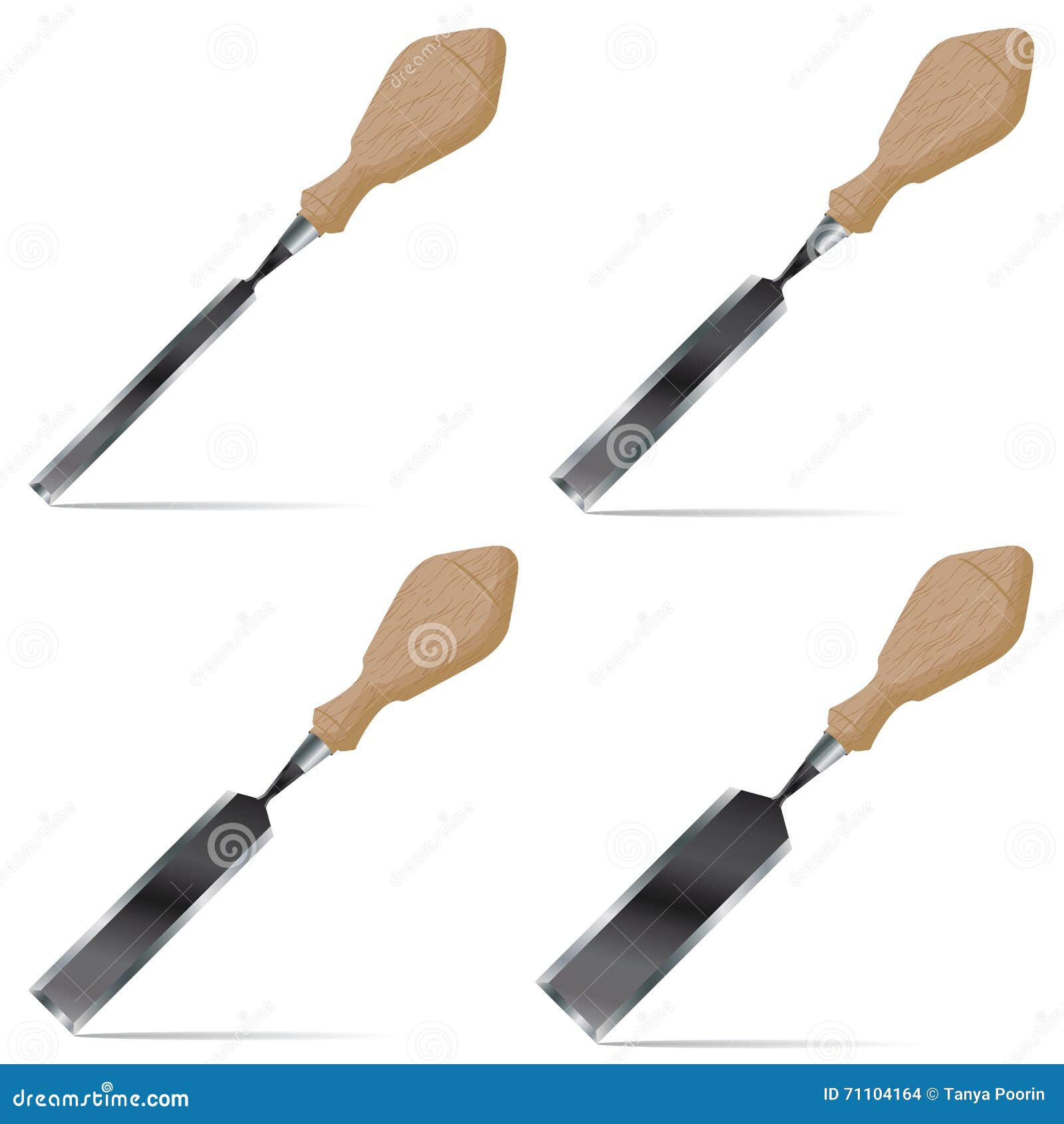 Chisel Isolated on White Background. Construction with Tool. Chisel on ...