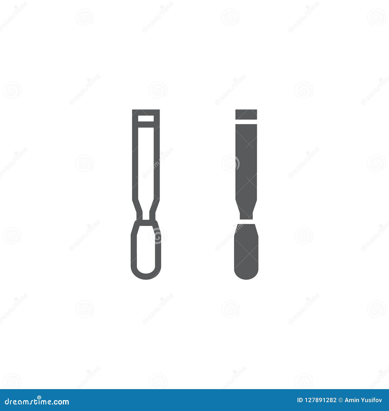 Chisel Line Art Icon. Chisel Outline Logo Cartoon Vector ...