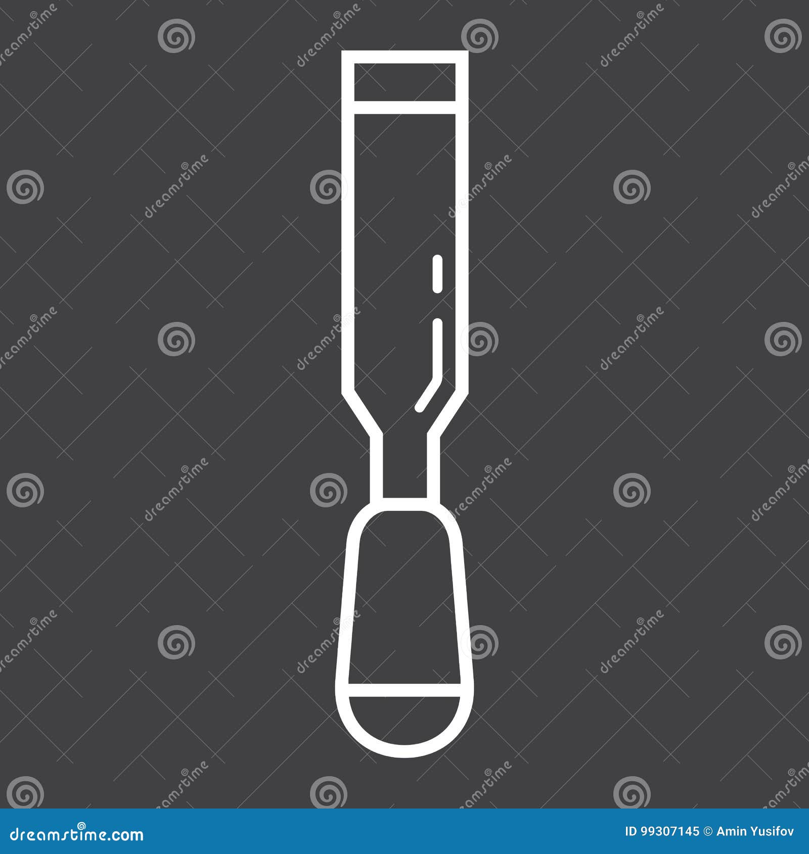 Chisel Line Art Icon. Chisel Outline Logo Cartoon Vector ...